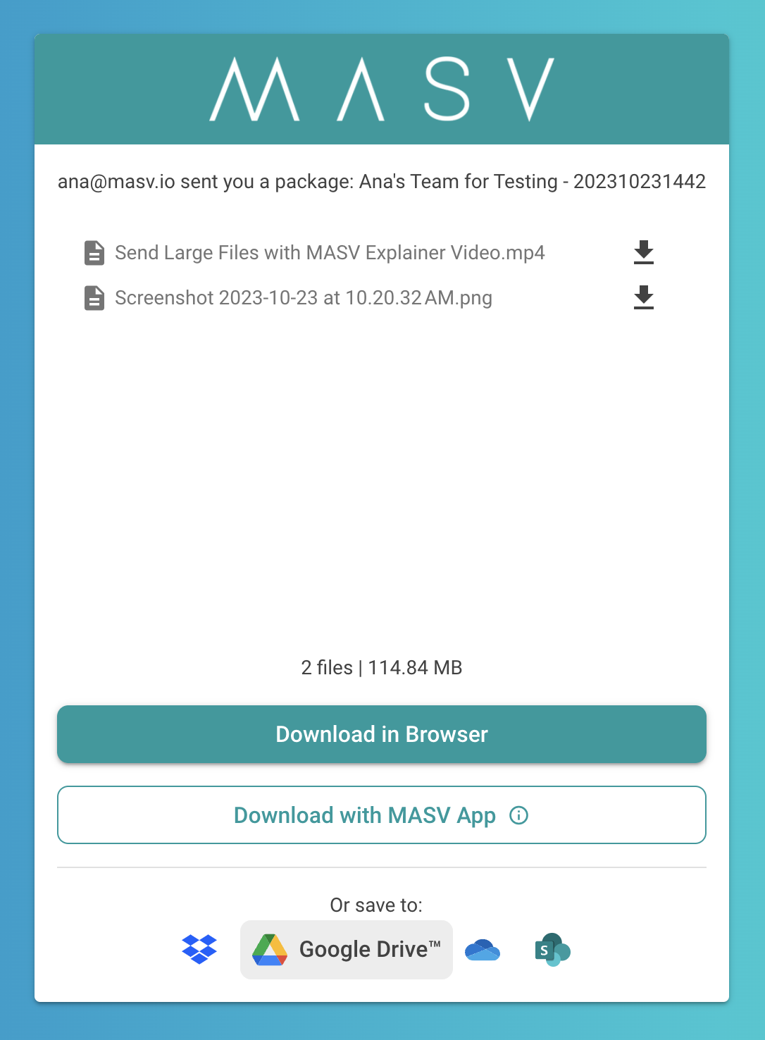 How to send large files to Google Drive with MASV