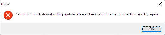 Why can't I download the MASV Desktop App update?