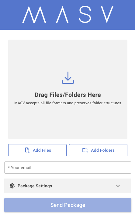 How do I use MASV to request large files?