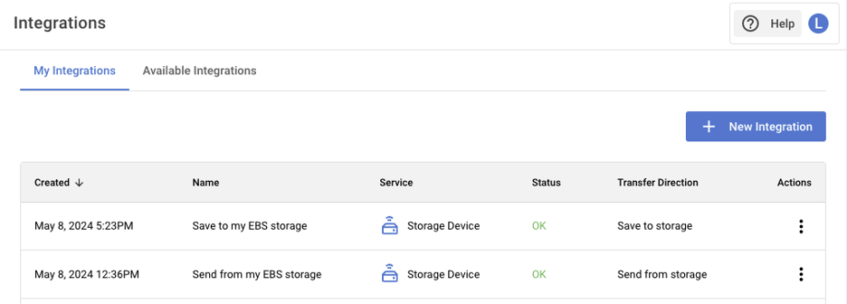 How to connect, edit, and remove a storage device integration in MASV