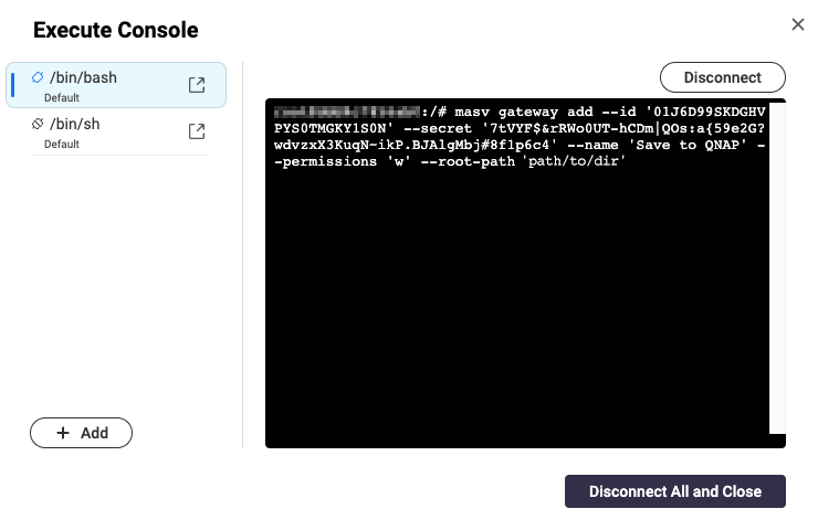 How to connect MASV with a QNAP storage device
